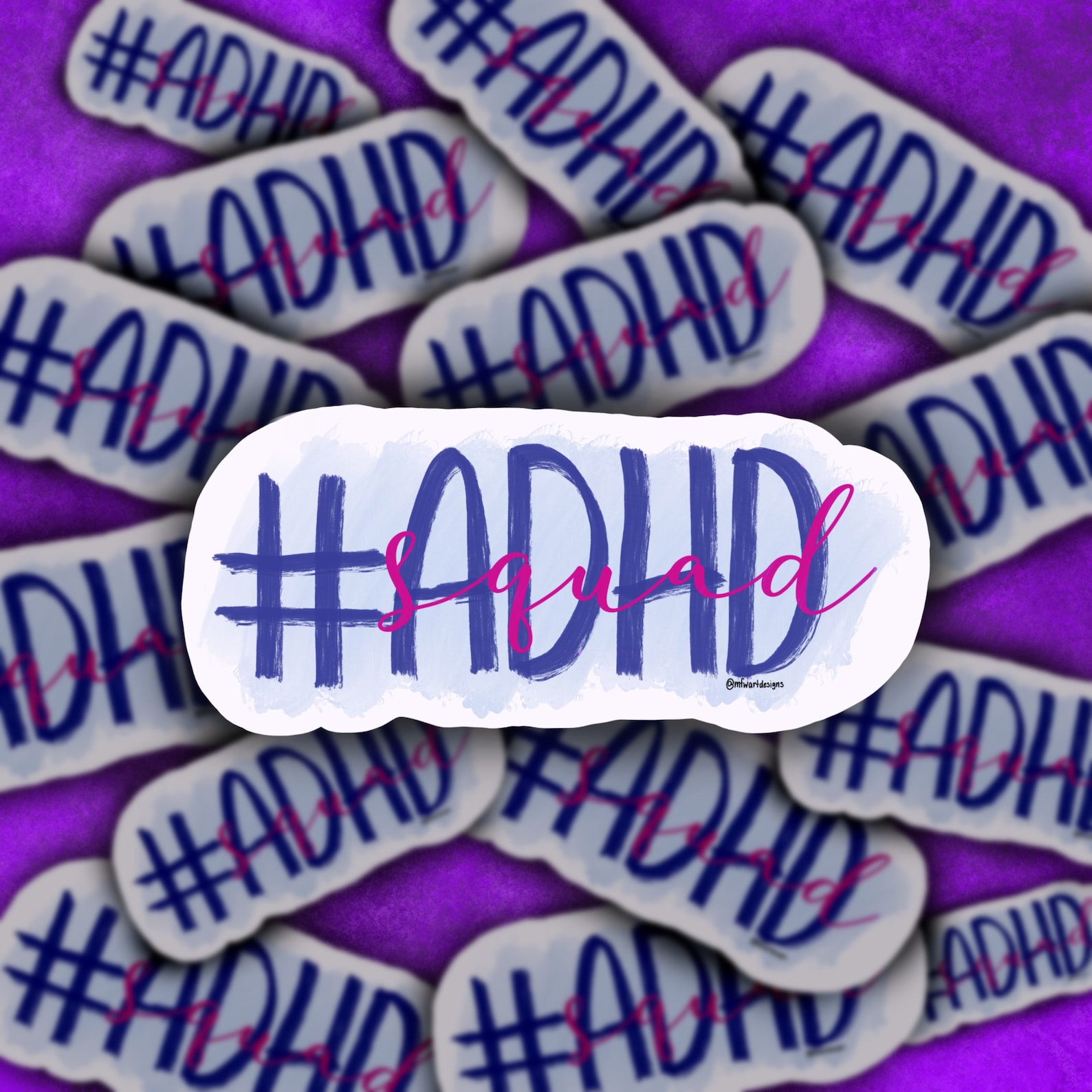 ADHD SQUAD Sticker. Adhd Sticker Waterbottle Tablet Laptop Phone Binder ...