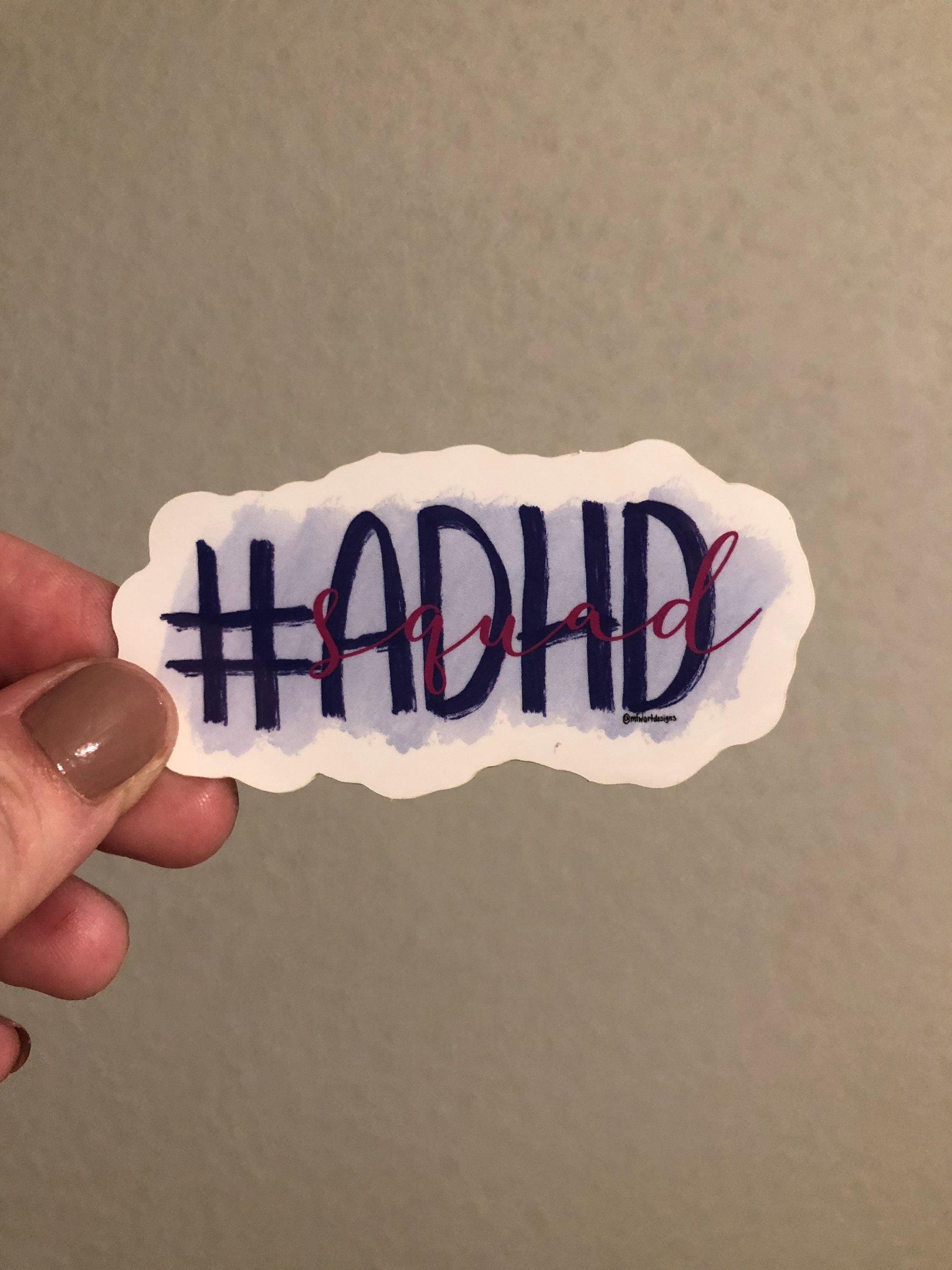 ADHD SQUAD Sticker. Adhd Sticker Waterbottle Tablet Laptop Phone Binder ...