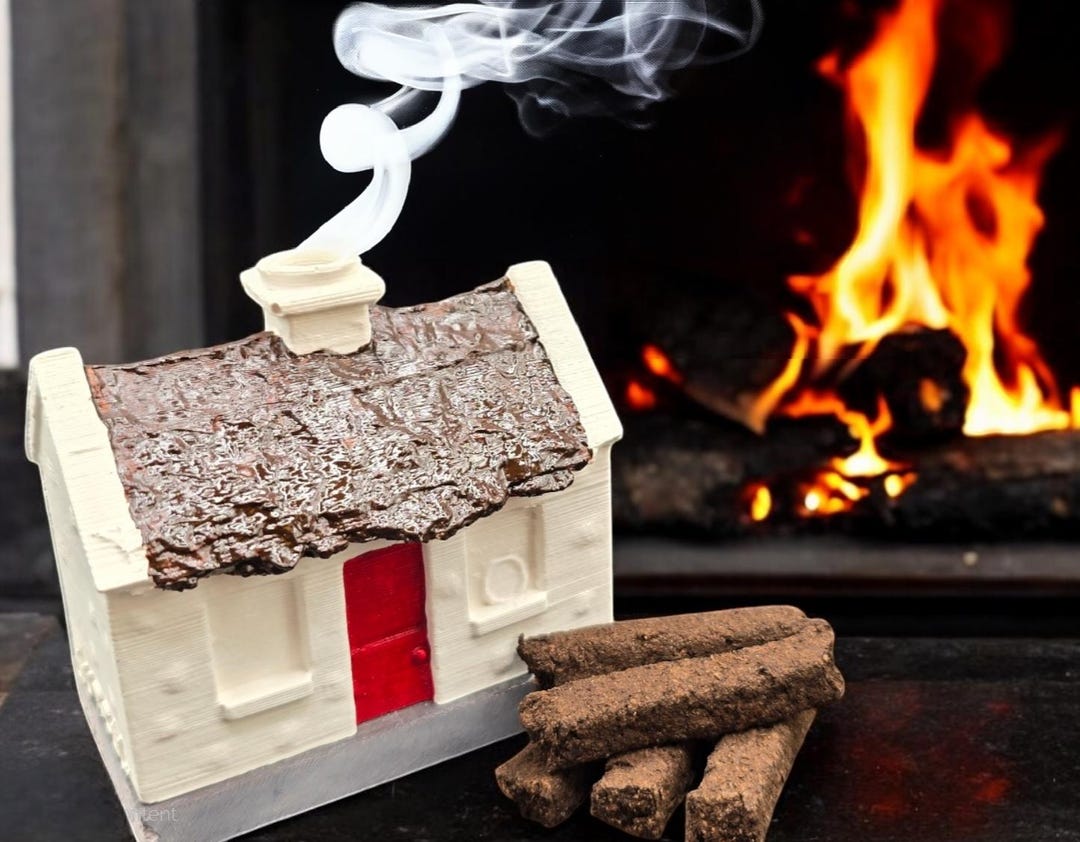 Irish Turf / Peat Incense Authentic Smoking Irish Cottage Set - the ...