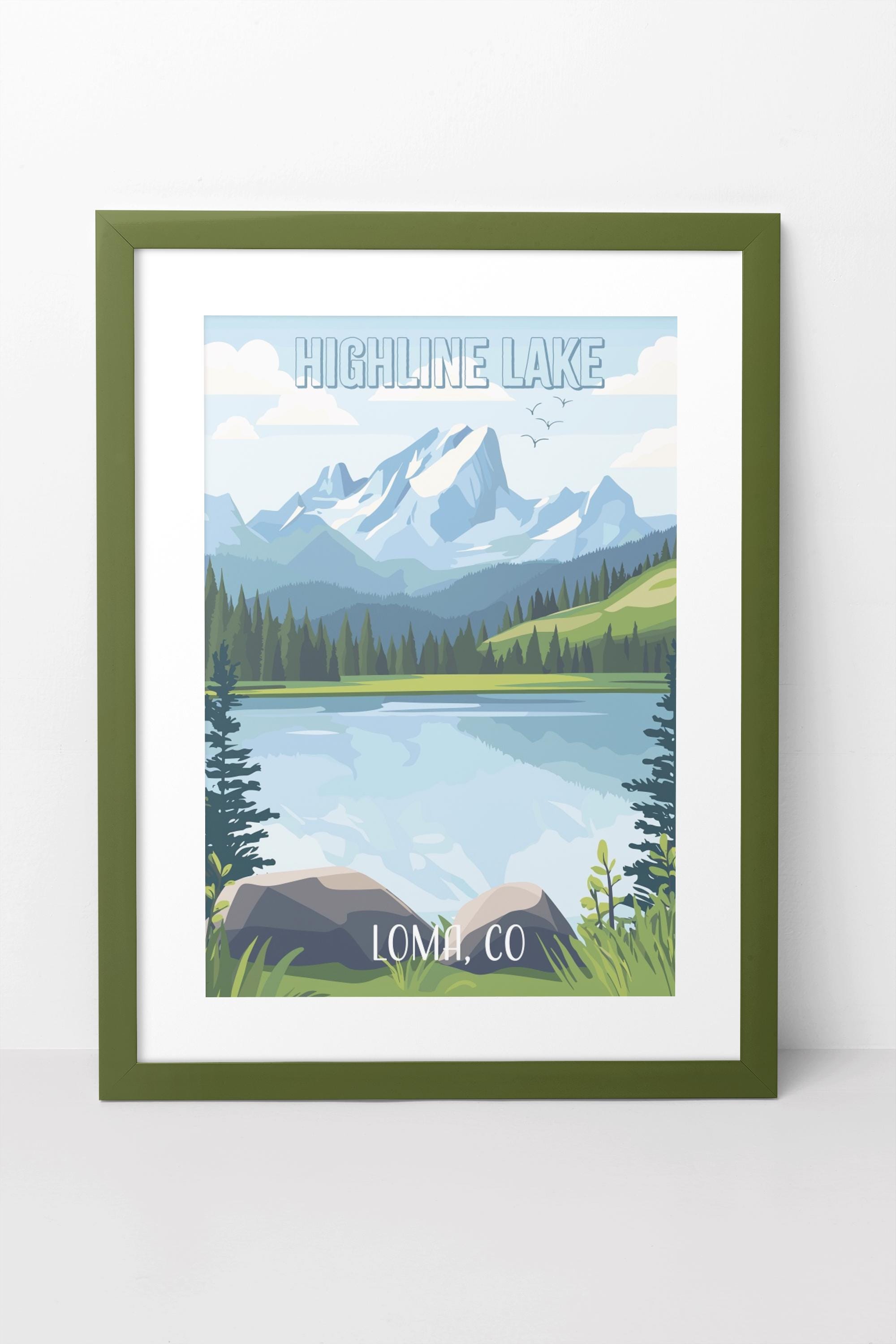 Highline Lake State Park, Mountain Wall Art Poster, Matte Vertical ...