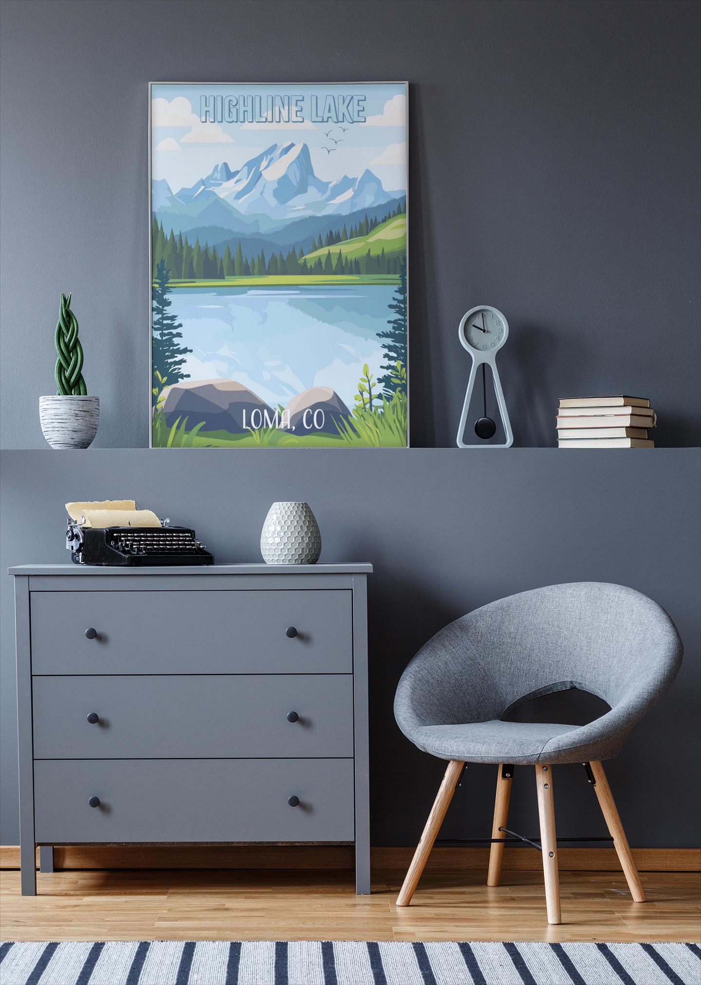 Highline Lake State Park, Mountain Wall Art Poster, Matte Vertical ...