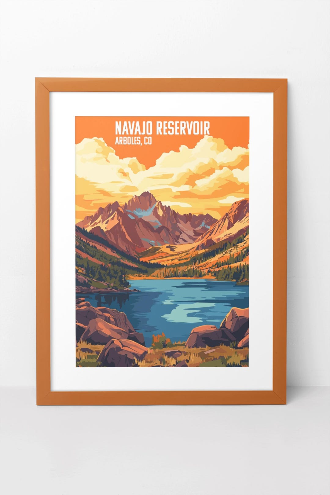 Navajo Reservoir State Park, Mountain Wall Art Poster, Matte Vertical ...
