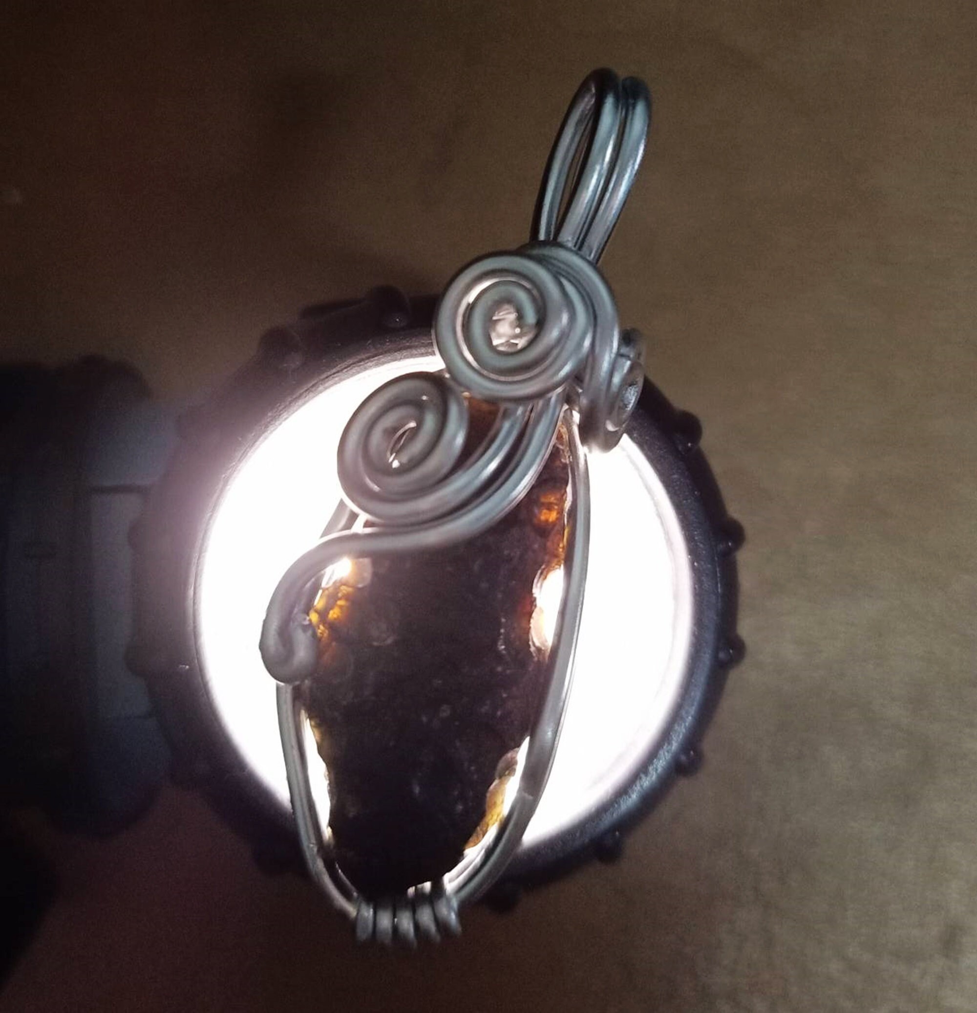 ELLORA JEWEL Tektite Meteorite Wire Wrapped Pendant Raw Artisan Jewelry ...