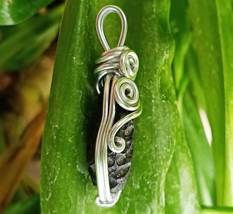 ELLORA JEWEL Tektite Meteorite Wire Wrapped Pendant Raw Artisan Jewelry ...