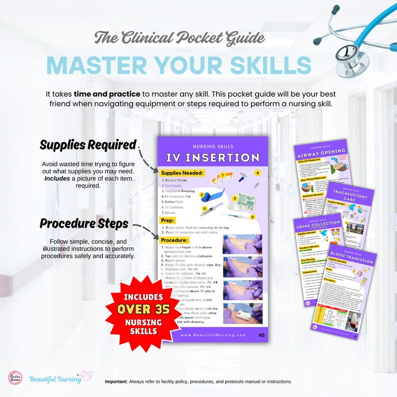 Nurse Pocket Guide | ACLS, PALS, BLS Guidelines, Nursing Skills, Key ...