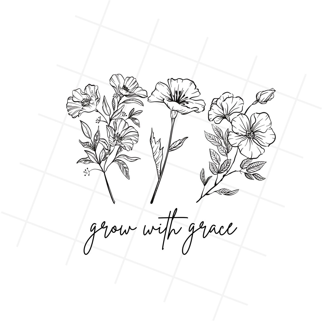 Grow With Grace SVG Floral SVG Flower SVG - Etsy