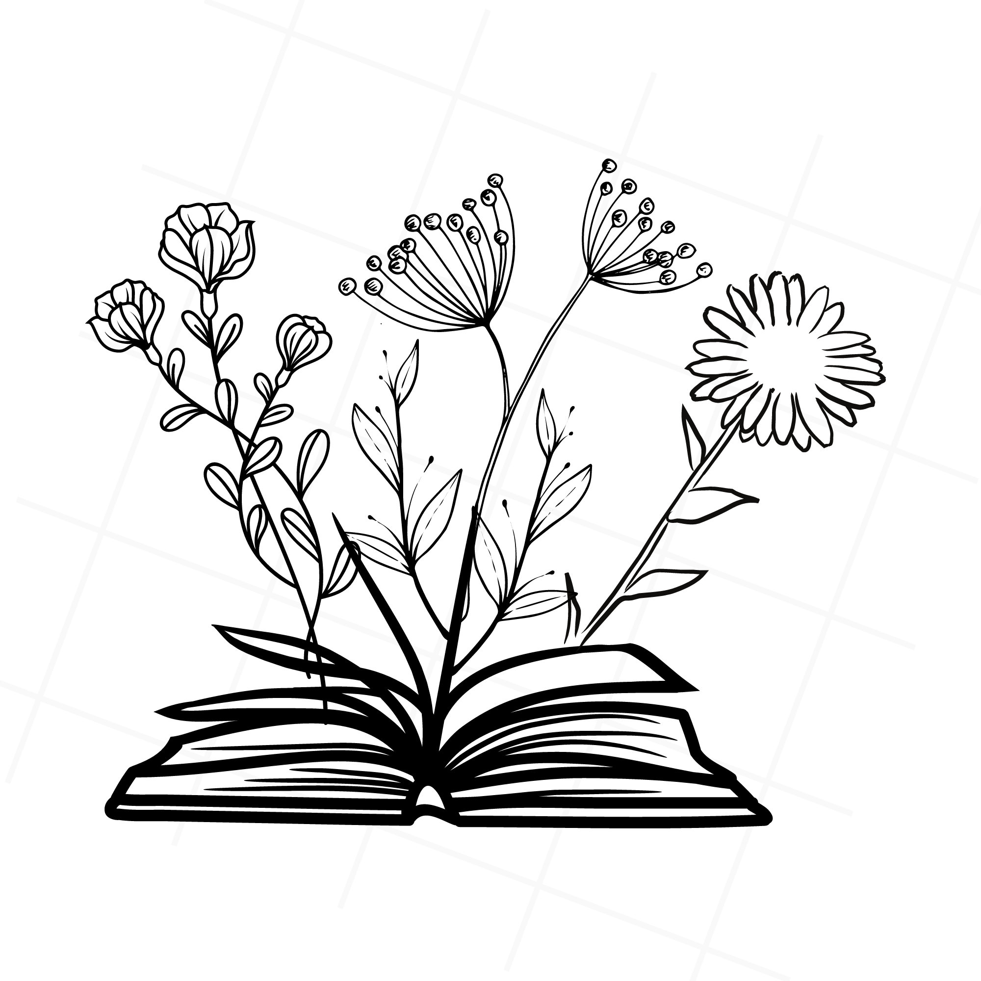 Floral Book File, Floral SVG, Book SVG - Etsy