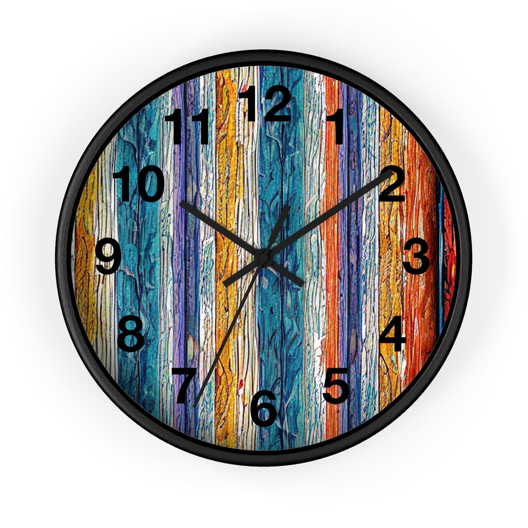 Wall Clock With Abstract Art Line Design - Etsy