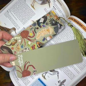 Green British Wildlife Illustrated Bookmark With Tassel, Eco-friendly ...