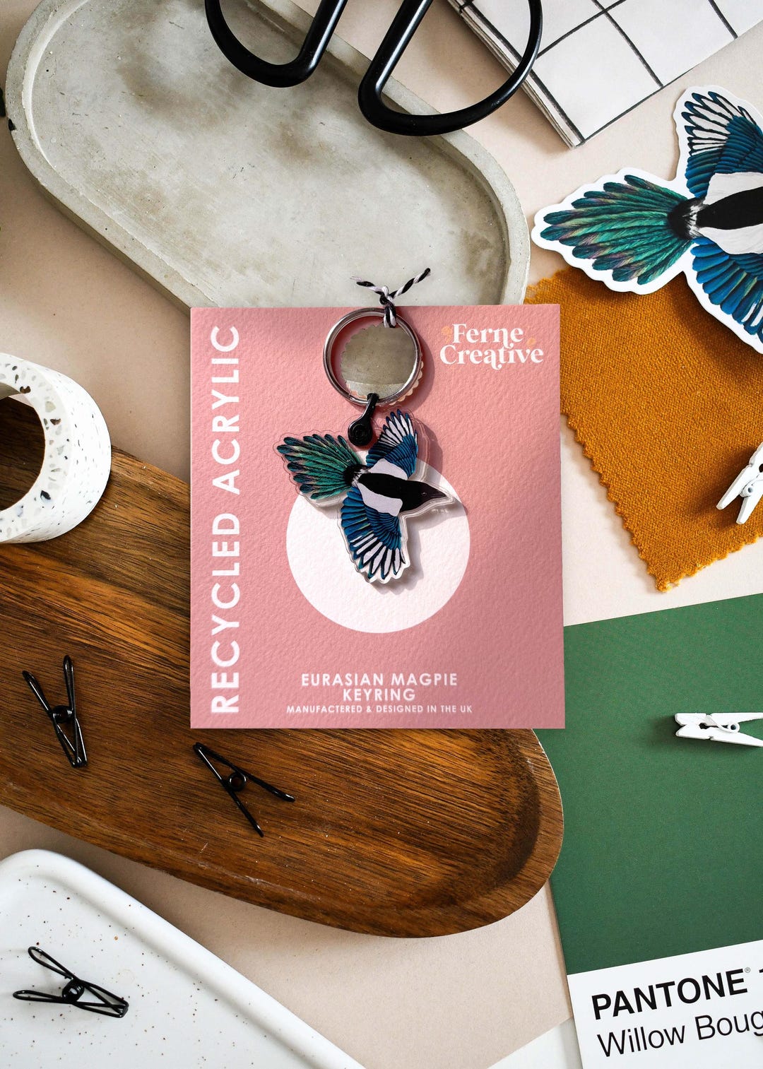 Magpie Recycled Plastic Keyring | Eco-friendly Gift | Sustainable ...