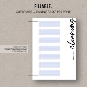 PERSONALWIDE *FILLABLE* Cleaning ZONE Routine Insert | Fillable ...