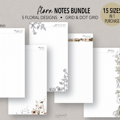15 SIZE Bundle FILLABLE SIMPLE Notes Bundle Fillable & - Etsy