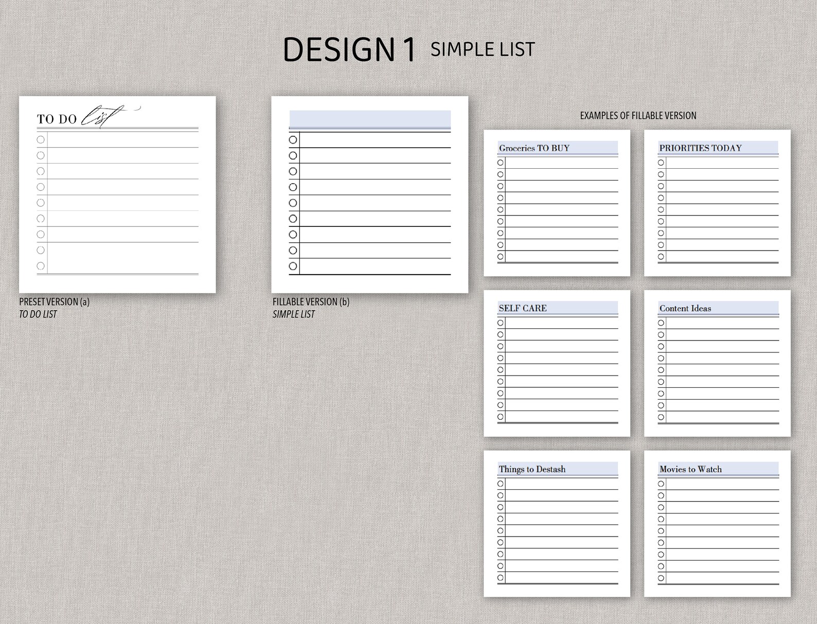 STICKY NOTES FILLABLE Minimal Bundle 2 Versions : Pre-set and Fillable ...