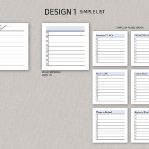 STICKY NOTES *FILLABLE* Minimal Bundle | 2 Versions : Pre-set and ...