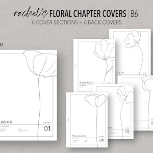 B6 *FILLABLE* Rachel's Floral Chapter Covers | Fillable & Printable | 6 ...