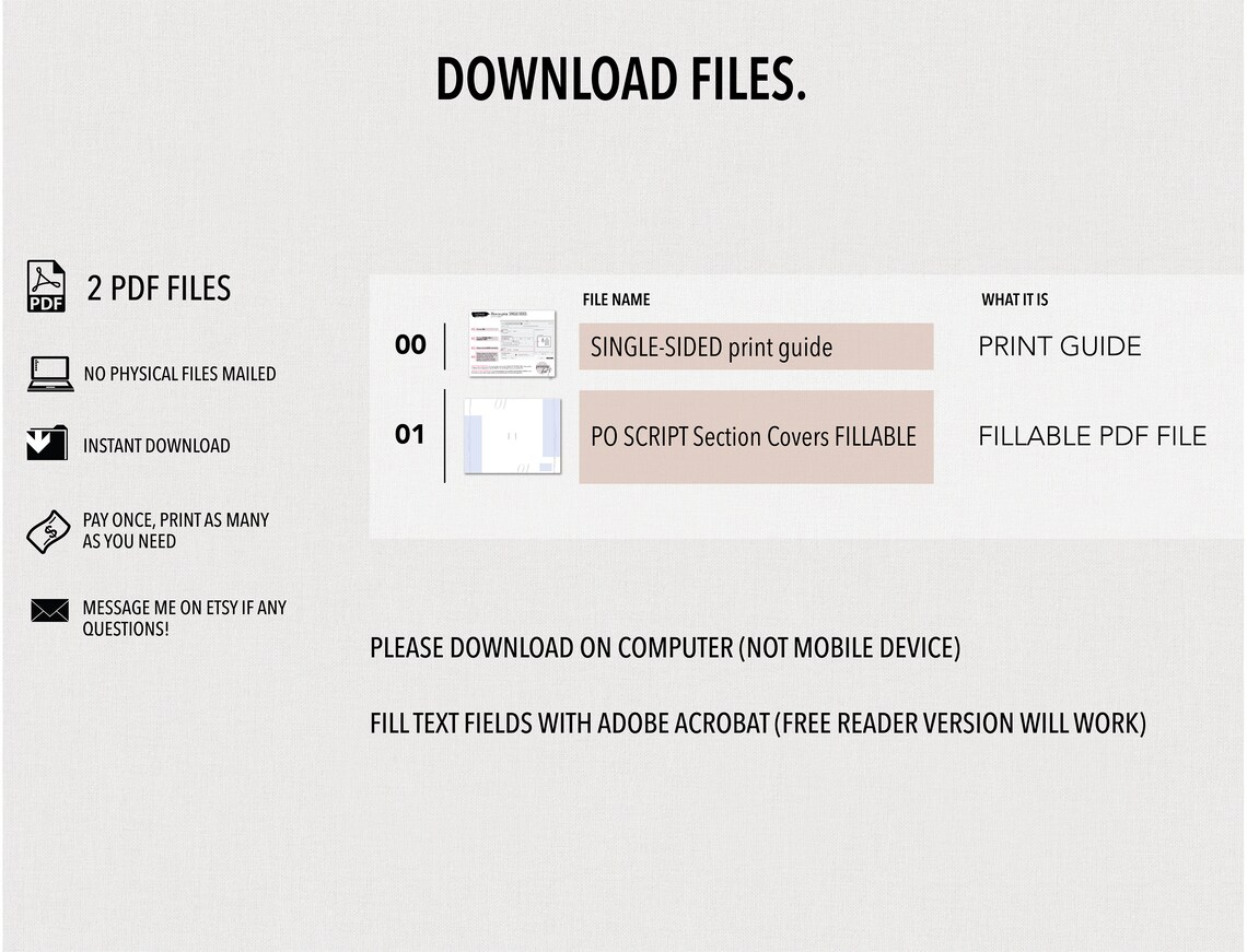 POCKET FILLABLE script SECTION Covers Fillable & | Etsy