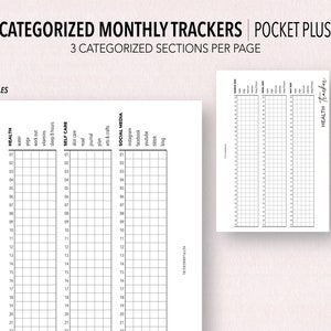 POCKET PLUS *FILLABLE* Categorized Monthly Trackers | Fillable ...