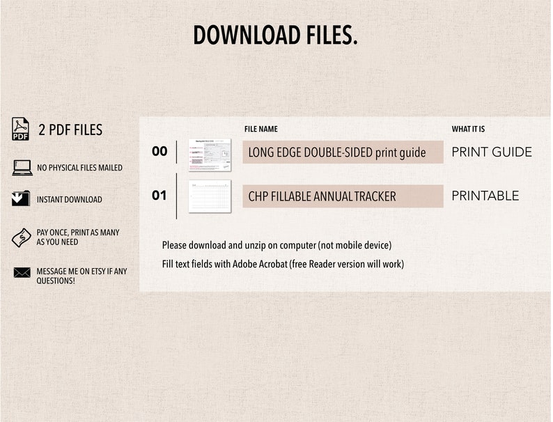 CLASSIC HP *FILLABLE* Annual Tracker | Fillable & Printable | Minimal ...
