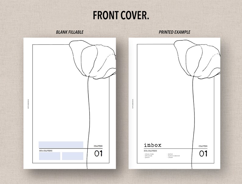 A5 FILLABLE Rachel's FLORAL CHAPTER Covers Fillable & - Etsy