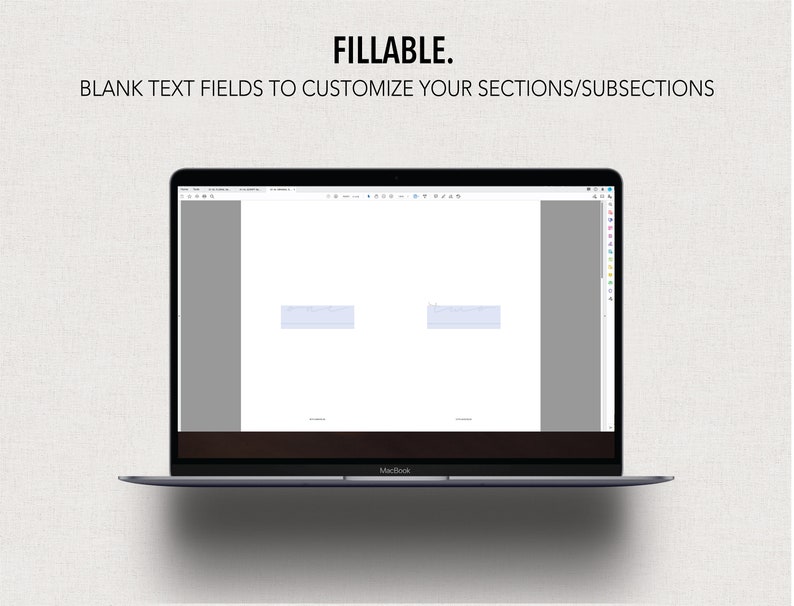 HALF LETTER FILLABLE minimal Section Covers Fillable & - Etsy