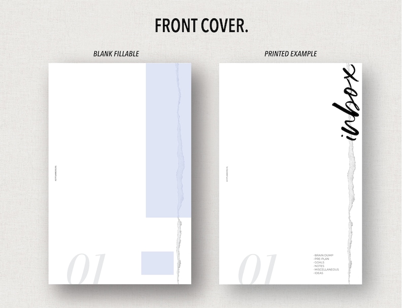 HALF LETTER FILLABLE script Section Covers Fillable & | Etsy