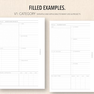 MINI_HP *FILLABLE* PROJECTS Insert | Fillable & Printable | 2 Versions ...