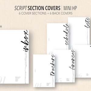 MINI HP *FILLABLE* {script} Section Covers | Fillable & Printable | 6 ...