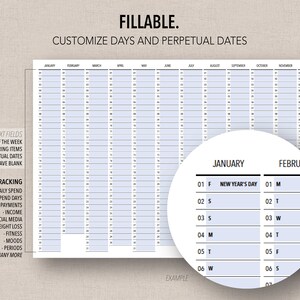 A5 *FILLABLE* ANNUAL Tracker Fold Out Insert | Fillable & Printable ...