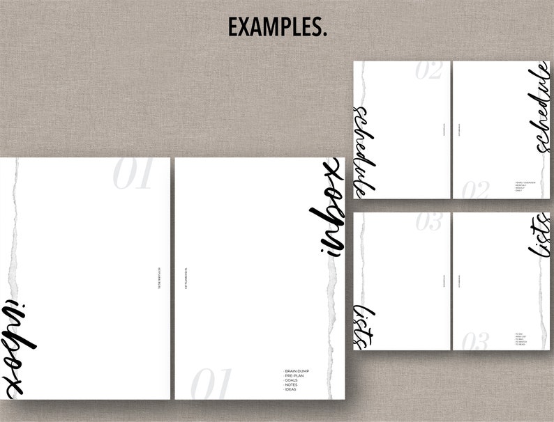 PERSONAL WIDE FILLABLE script Section Covers Fillable & - Etsy