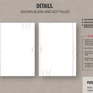 PERSONAL WIDE *FILLABLE* {script} Section Covers | Fillable & Printable ...