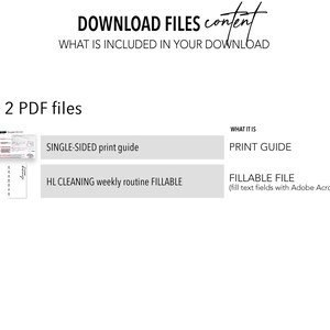 HALF LETTER *FILLABLE* Cleaning Weekly Routine Insert | Fillable & Printable | Minimal Insert - Etsy