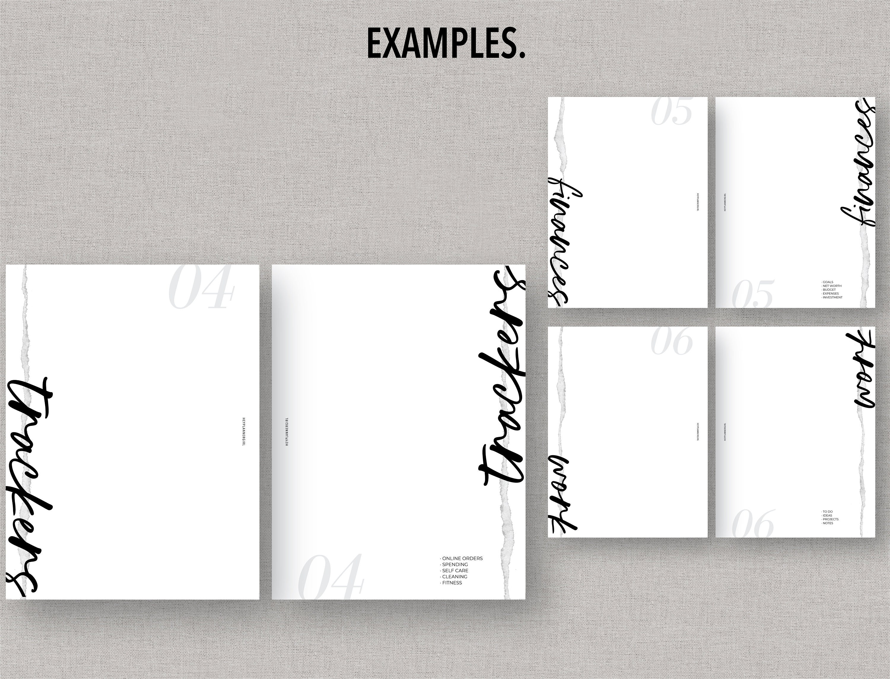 B6 *FILLABLE* {script} SECTION Covers | Fillable & Printable | 6 Cover ...