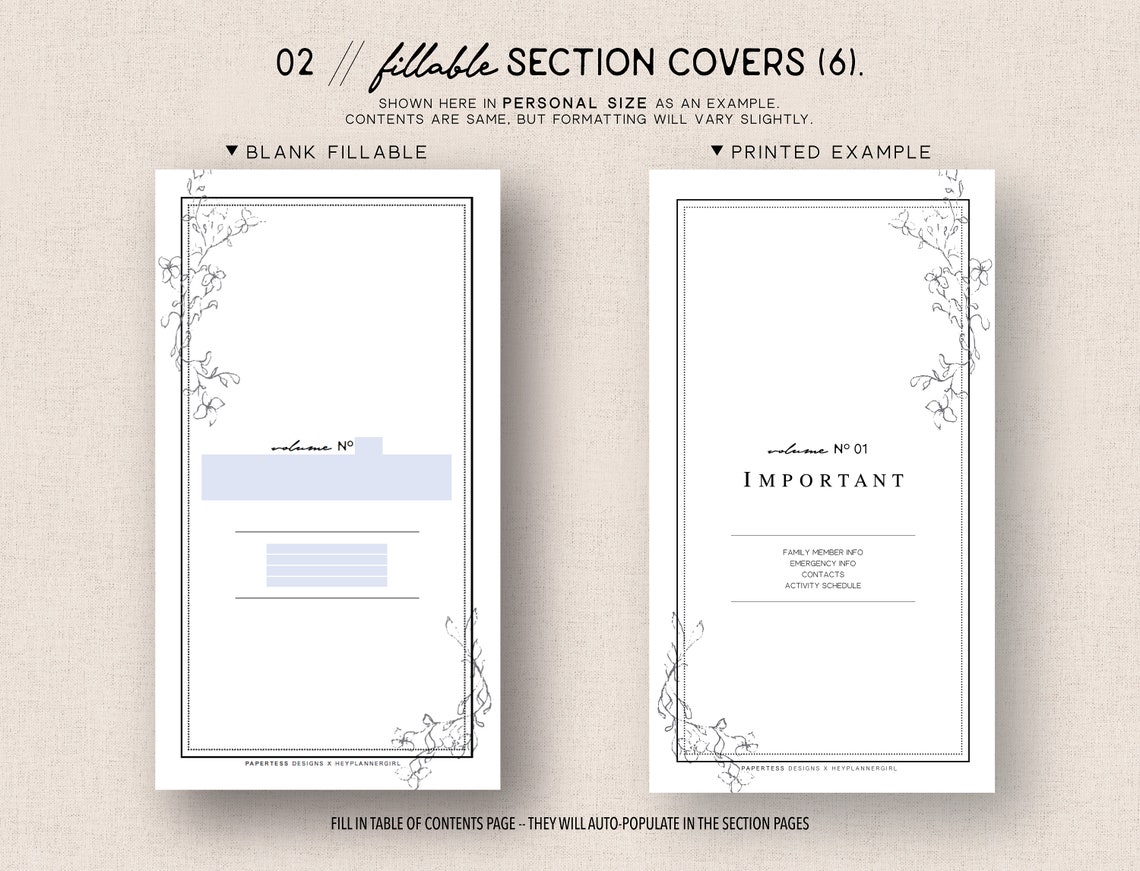 CLASSIC_HP fillable the HOME MANAGEMENT Planner Bundle A - Etsy