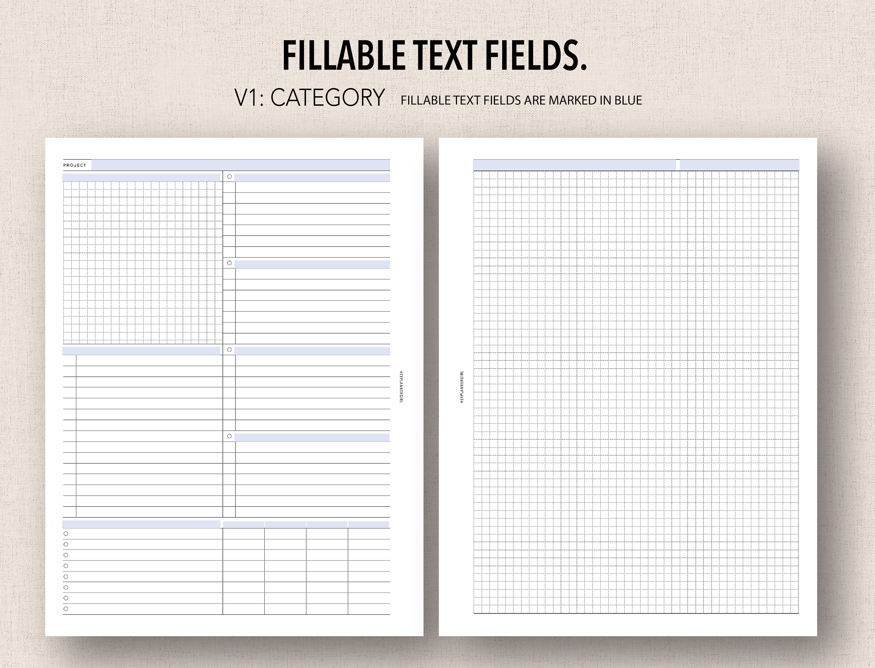 CLASSIC_HP *FILLABLE* PROJECTS Insert | Fillable & Printable | 2 ...