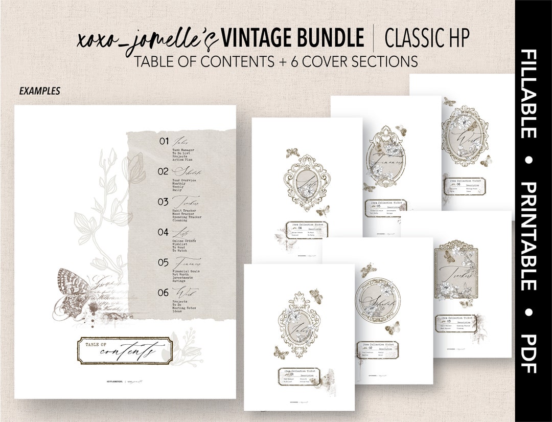CLASSIC HP *FILLABLE* @xoxo_jomelle's Vintage Bundle | Fillable ...