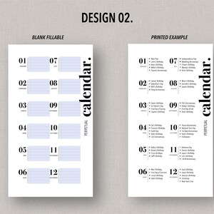 PERSONAL *FILLABLE* PERPETUAL Calendar Bundle | Fillable & Printable ...