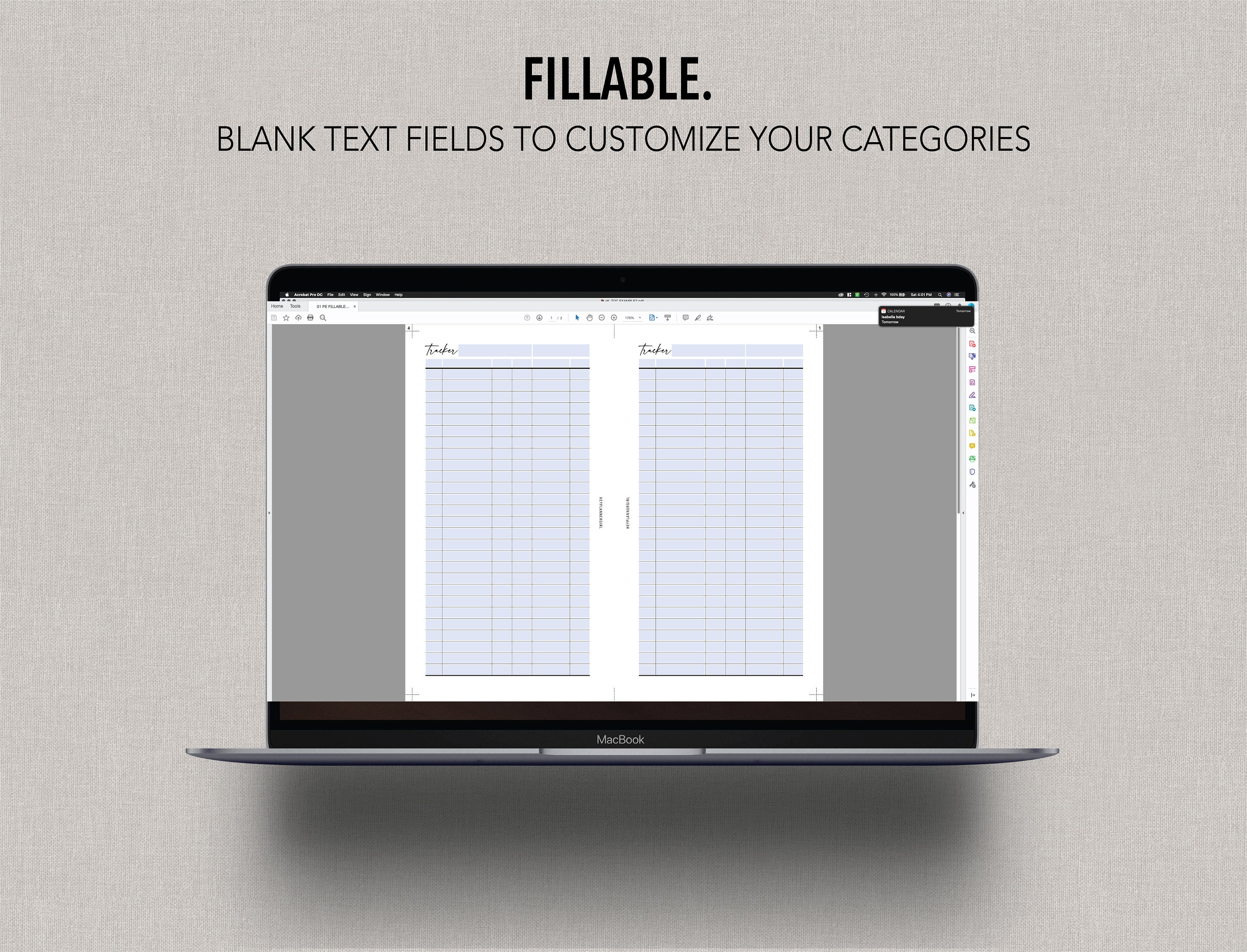 PERSONAL FILLABLE Versatile CATEGORIZED List Tracker - Etsy