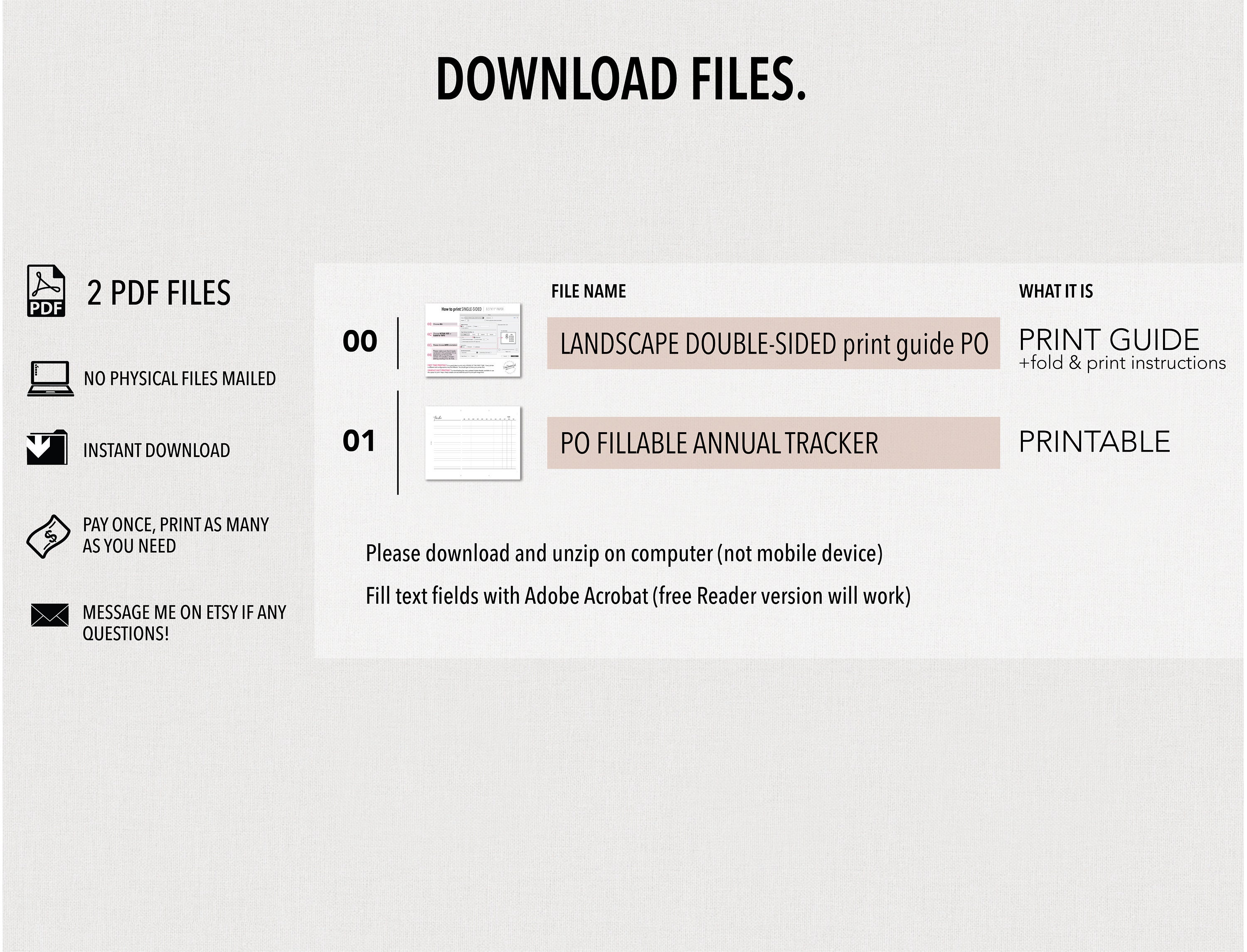POCKET FILLABLE ANNUAL Tracker Fold Out Insert Fillable & - Etsy