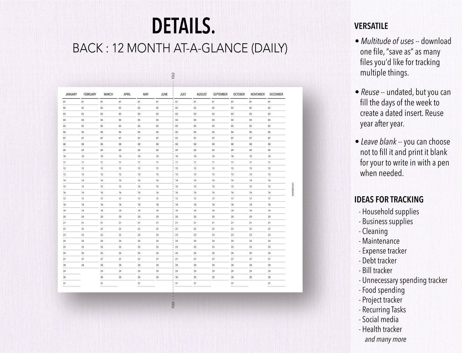 FRANKLIN COVEY Compact FILLABLE Annual Tracker Fold Out - Etsy