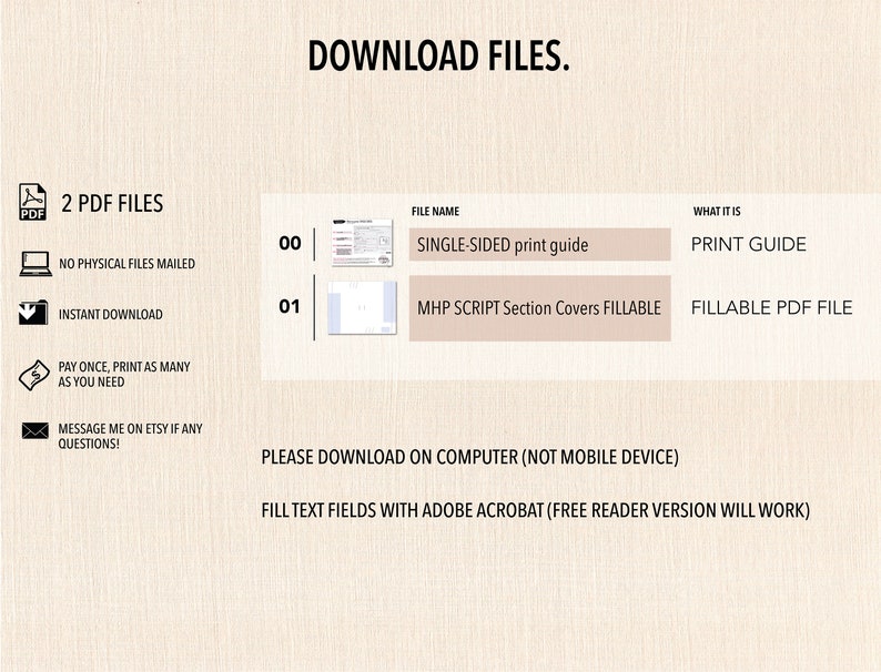 MINI HP *FILLABLE* {script} Section Covers | Fillable & Printable | 6 ...