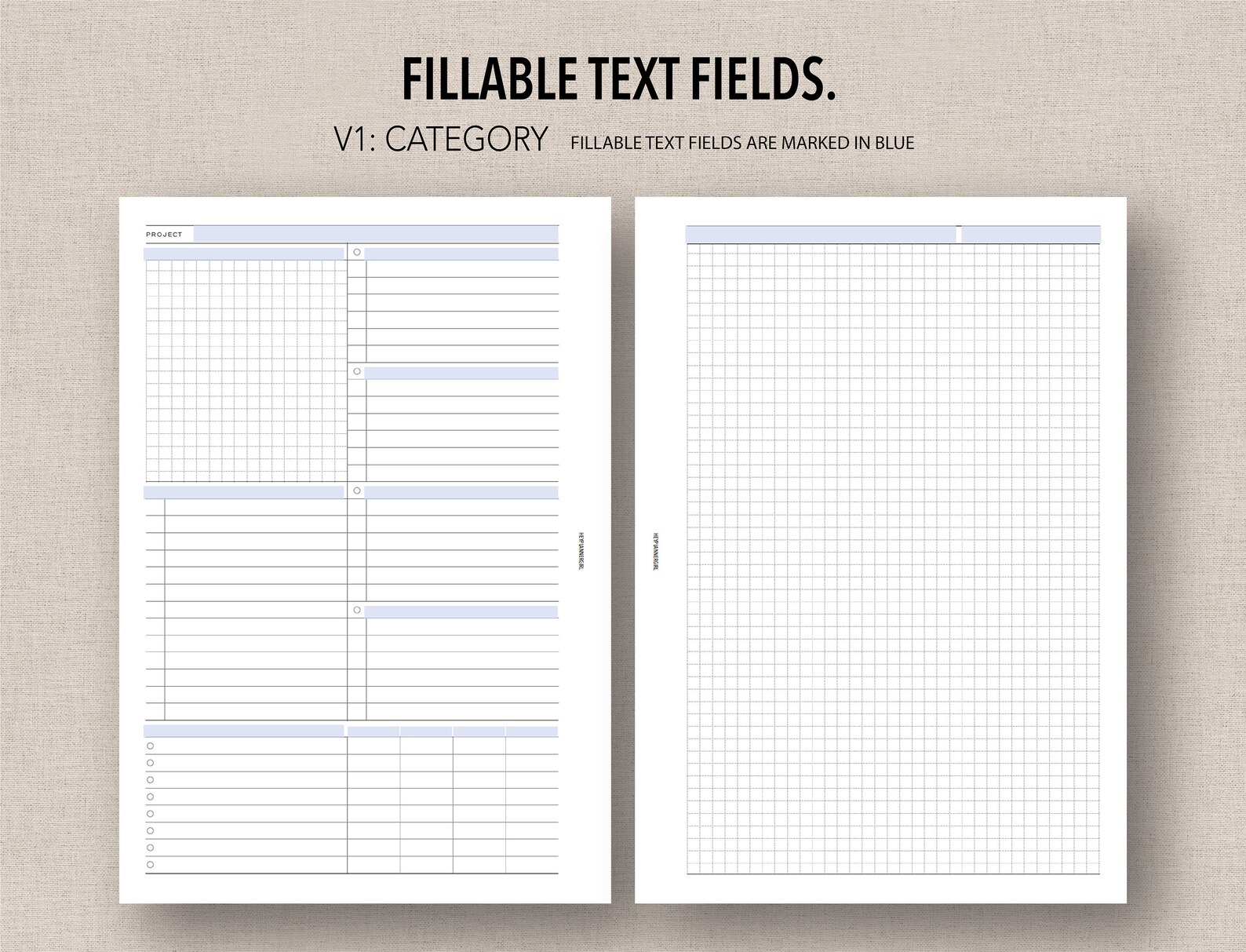 A5 FILLABLE PROJECTS Insert Fillable & Printable 2 - Etsy