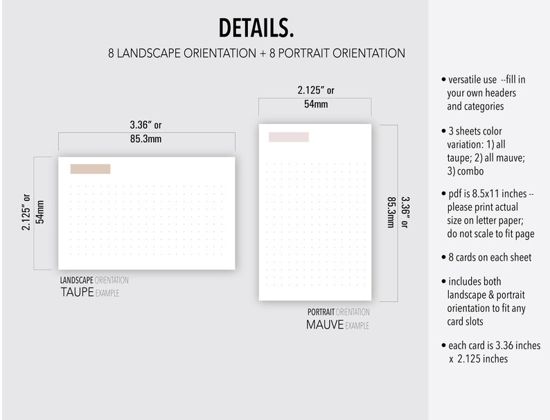 VERSATILE On-the-go FILLABLE Planner Cards Bundle | Etsy