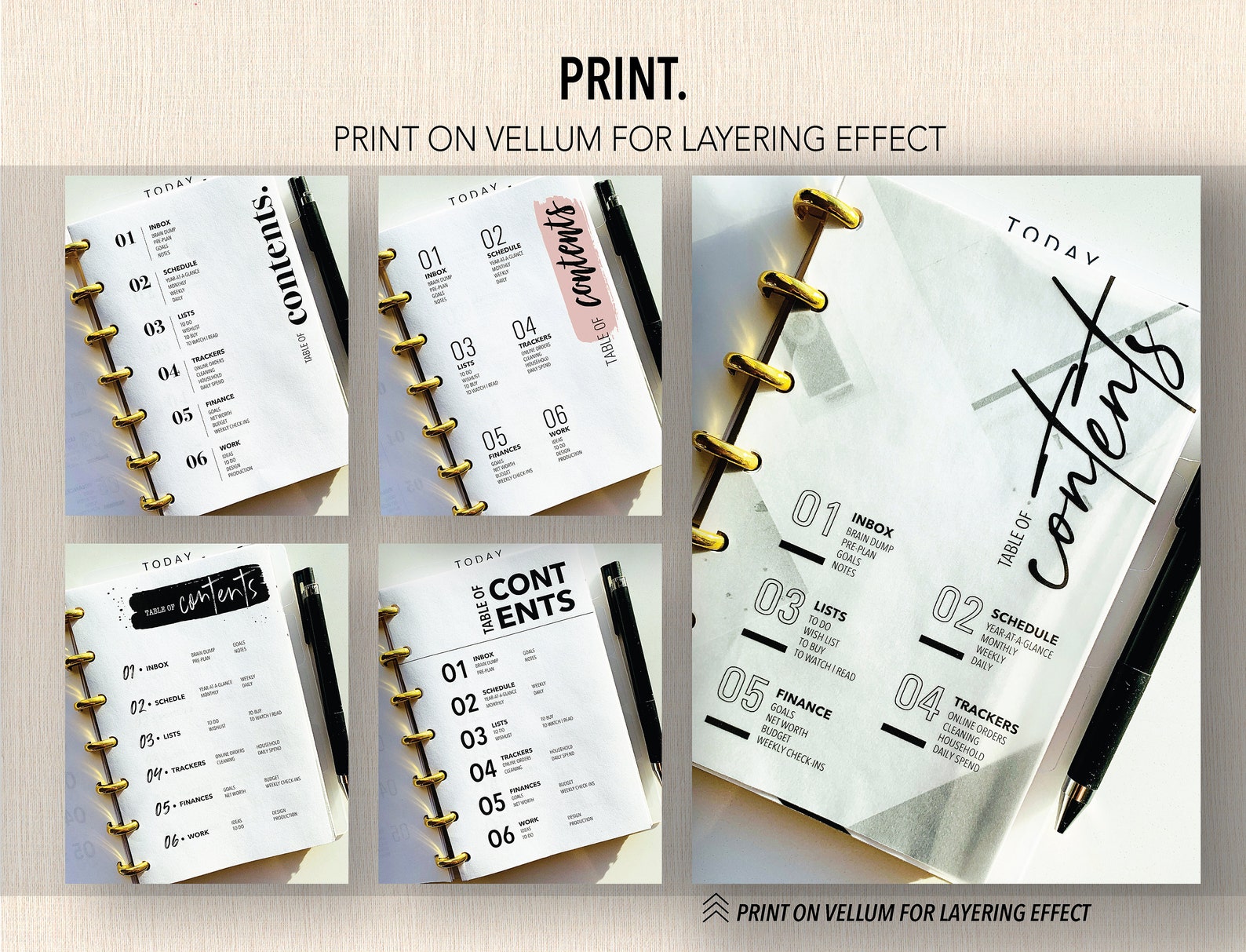 MINI HP *FILLABLE* Table of Contents Bundle | Fillable & Printable ...