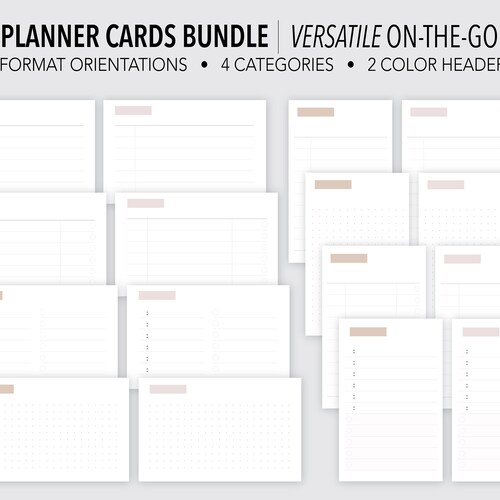 ESSENTIAL MINIMAL FILLABLE Planner Cards Bundle Essential - Etsy