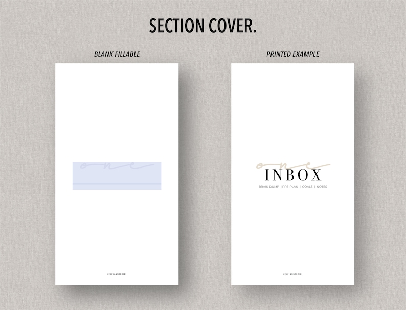 PERSONAL *FILLABLE* {minimal} Section Covers | Fillable & Printable | 6 ...