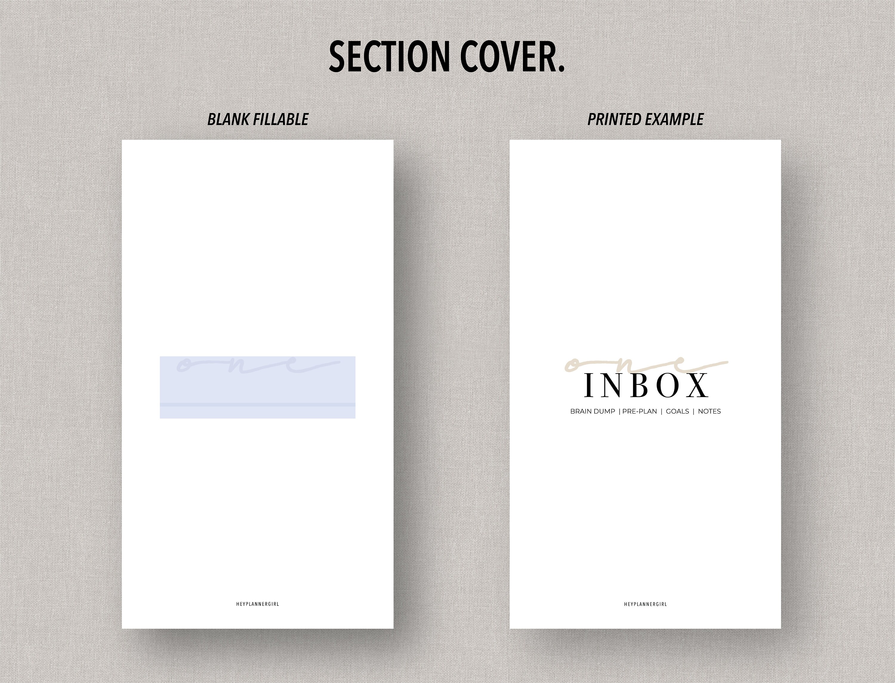 PERSONAL FILLABLE minimal Section Covers Fillable & - Etsy UK