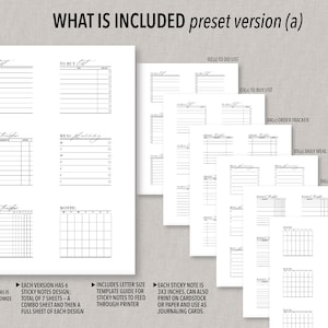 STICKY NOTES *FILLABLE* Minimal Bundle | 2 Versions : Pre-set and ...