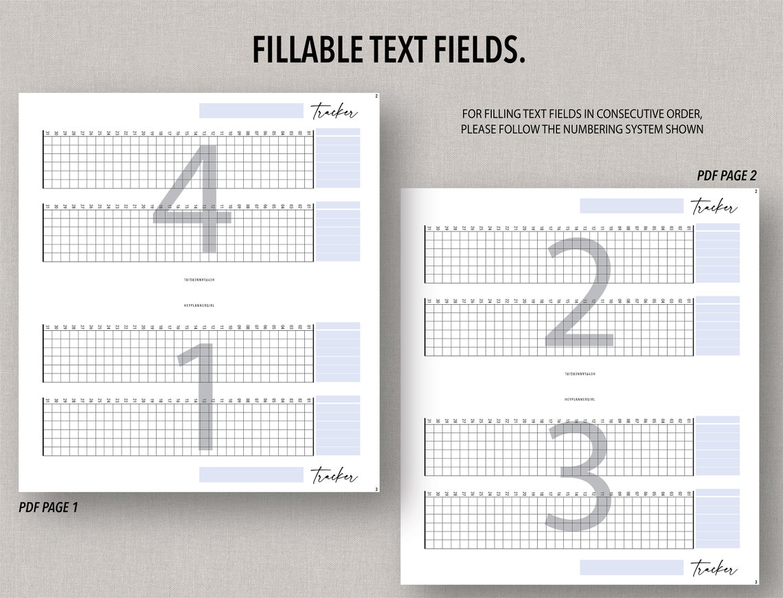 PERSONAL FILLABLE CATEGORIZED Monthly Trackers Fillable & - Etsy