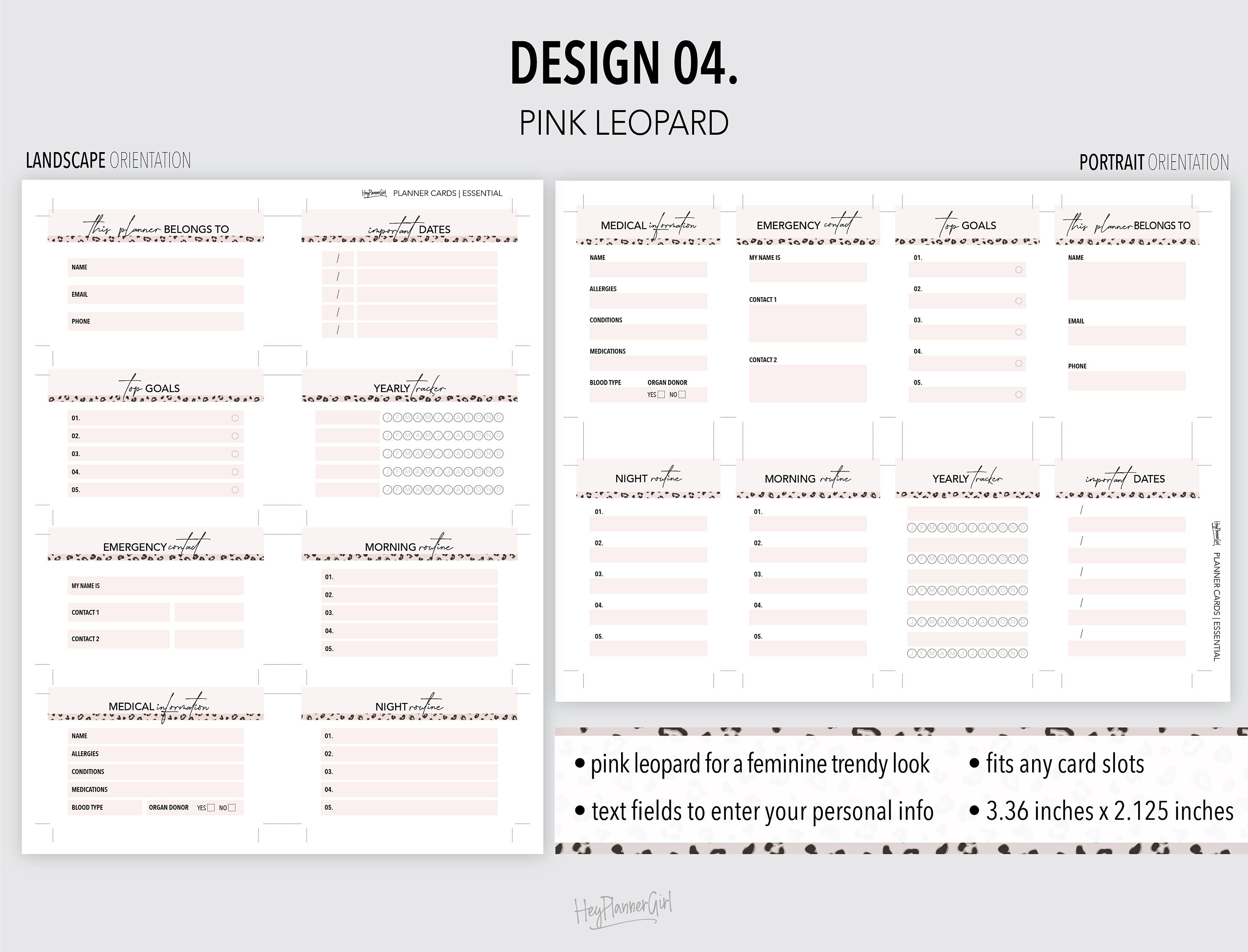 ESSENTIAL *FILLABLE* Planner Cards Bundle | Essential Info | Wallet ...