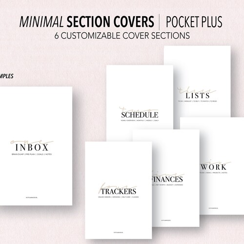 POCKET PLUS FILLABLE script Section Covers Fillable & - Etsy